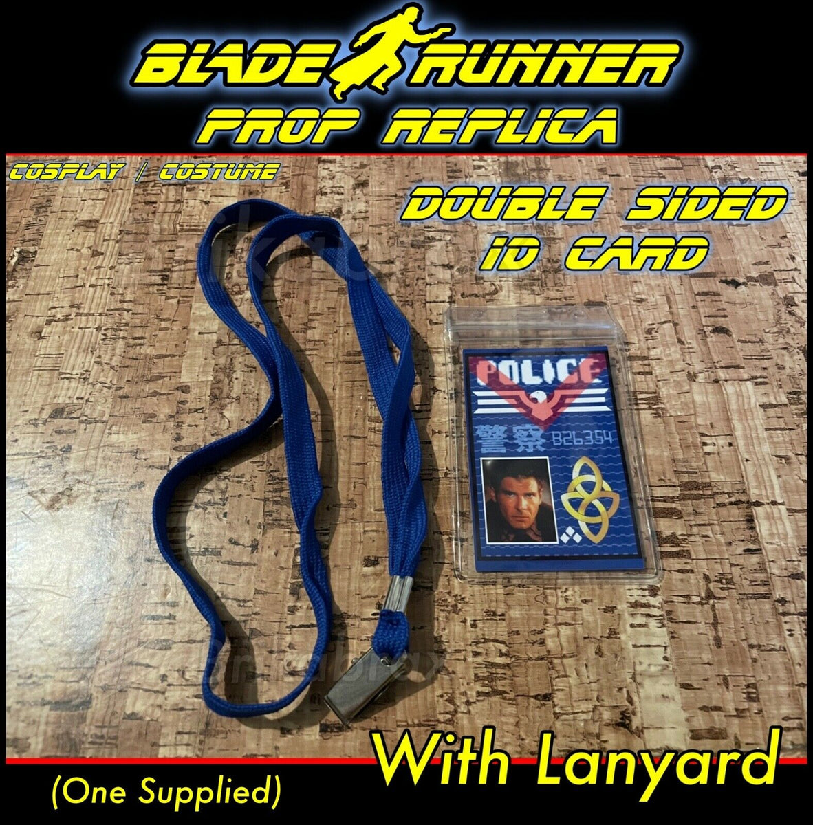 Prop Replica Blade Runner Double Sided ID Card Rick Deckard With Lanya ...